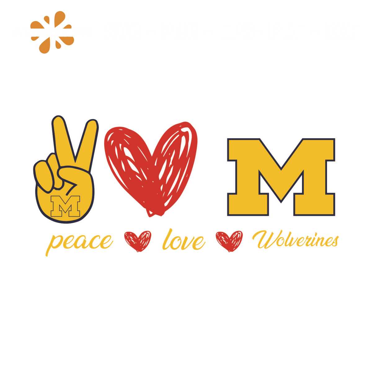 Michigan Wolverines Peace Love Svg, Sport Svg, Peace Svg, Lo | Inspire ...
