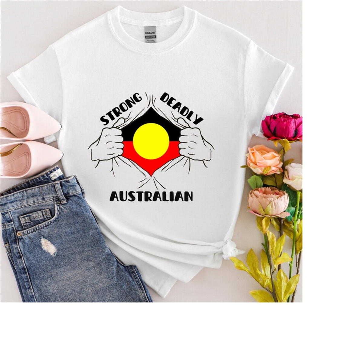 Strong, Deadly Australian T-Shirt, Tear Open Aussie Aborigin - Inspire ...