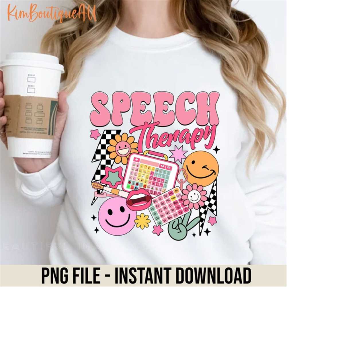 Speech Therapy Retro Groovy Smiley Face Png, Speech Language | Inspire ...