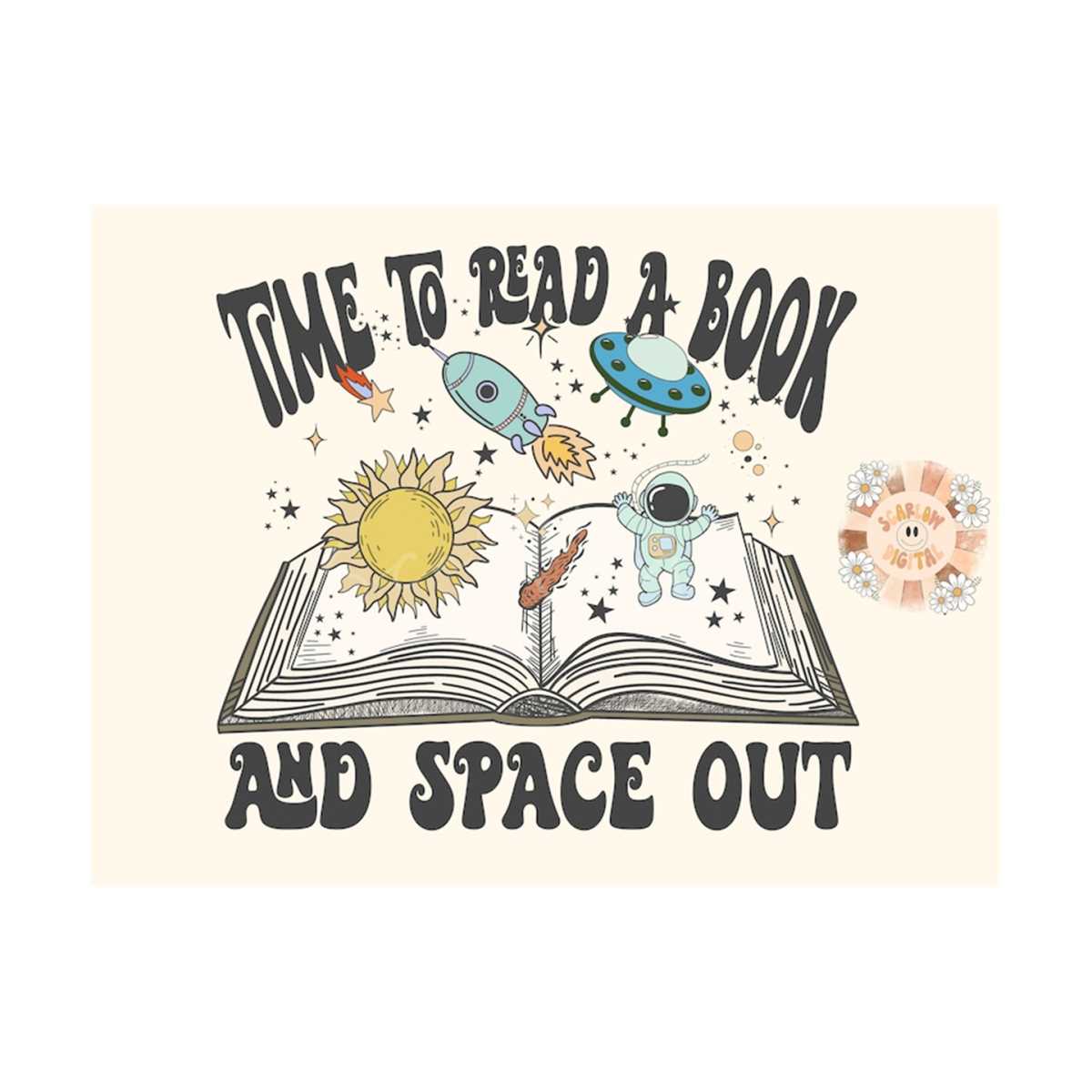 Read a Book and Space Out PNG-Book Lover Sublimation Digital - Inspire ...