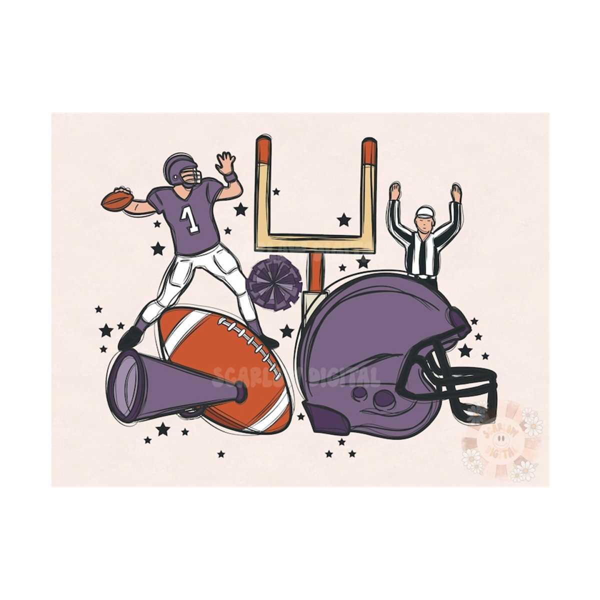 Purple Football Team PNG-Sport Sublimation Digital Design Do - Inspire ...