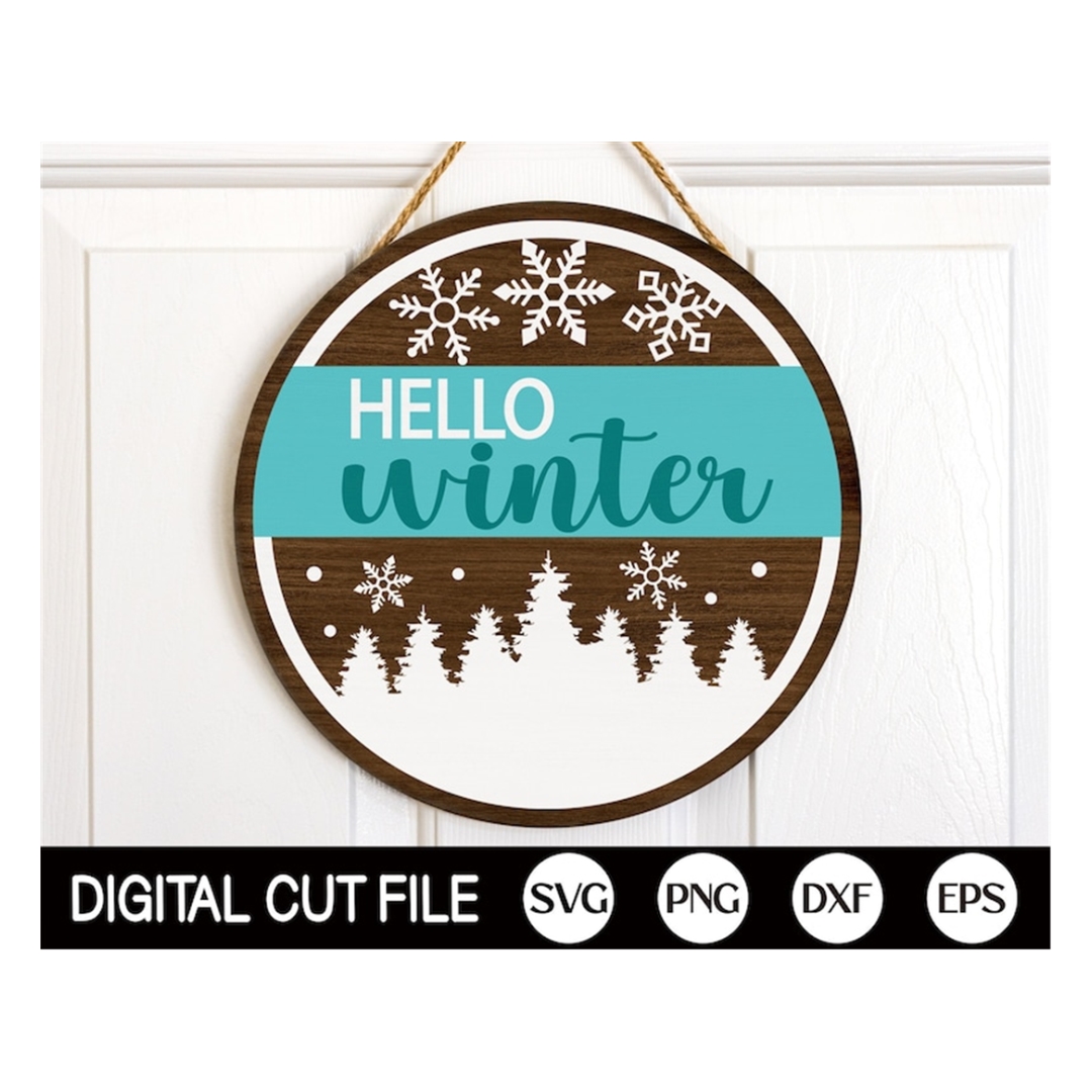 Hello Winter SVG, Welcome Sign SVG, Winter Sign Svg, Front D | Inspire ...