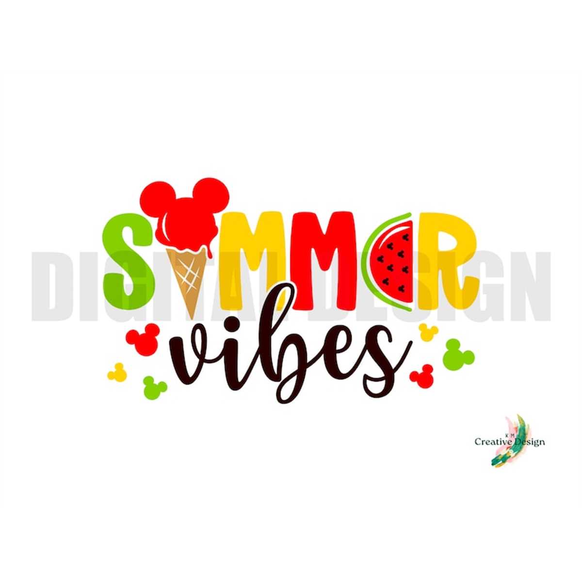 Summer Vibes Fruit Ice Cream Magic Ears SVG PNG Digital Desi | Inspire ...