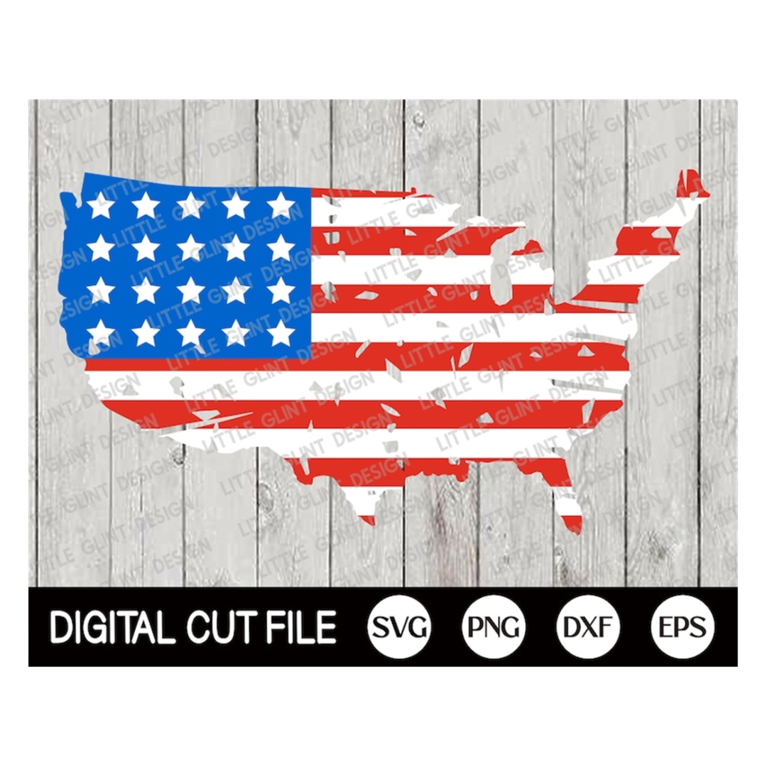 American Flag Map Svg, 4th of July Svg, American Map Shirt, | Inspire ...