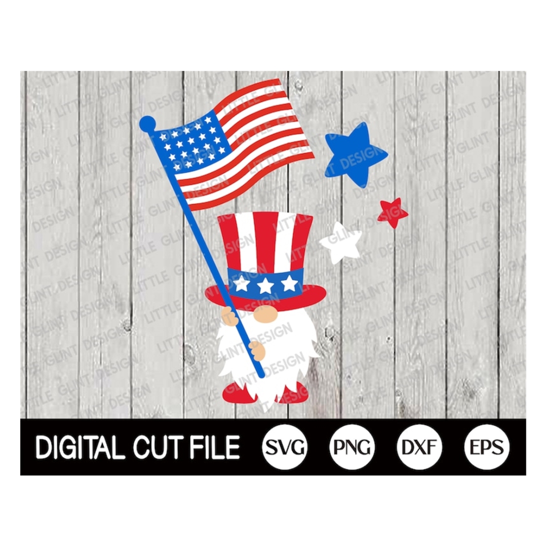 4th of July Gnome Svg, American Flag Gnome Svg, Independence | Inspire ...