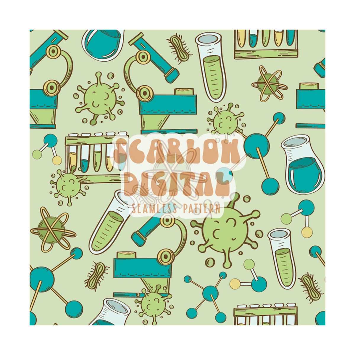 Science Seamless Pattern Sublimation Digital Design Download | Inspire ...