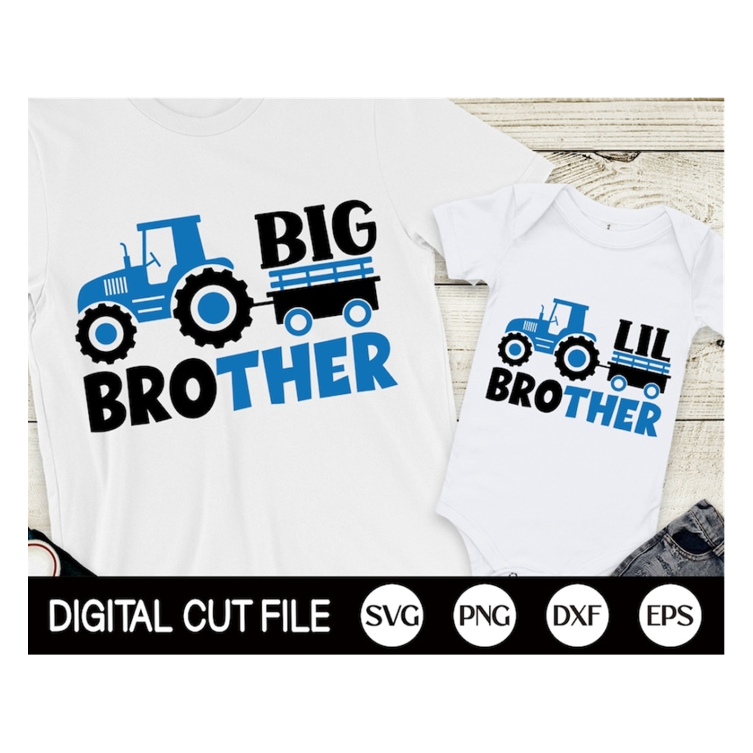 Big Bro Svg, Lil Bro Svg, Kids Shirt Design, Tractor, Newbor | Inspire ...