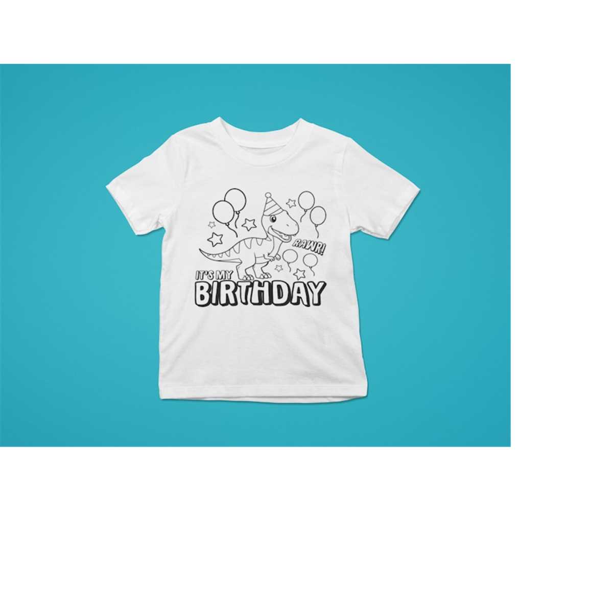 Rawr! It's My Birthday Coloring SVG, Coloring page, t-rex sv - Inspire ...