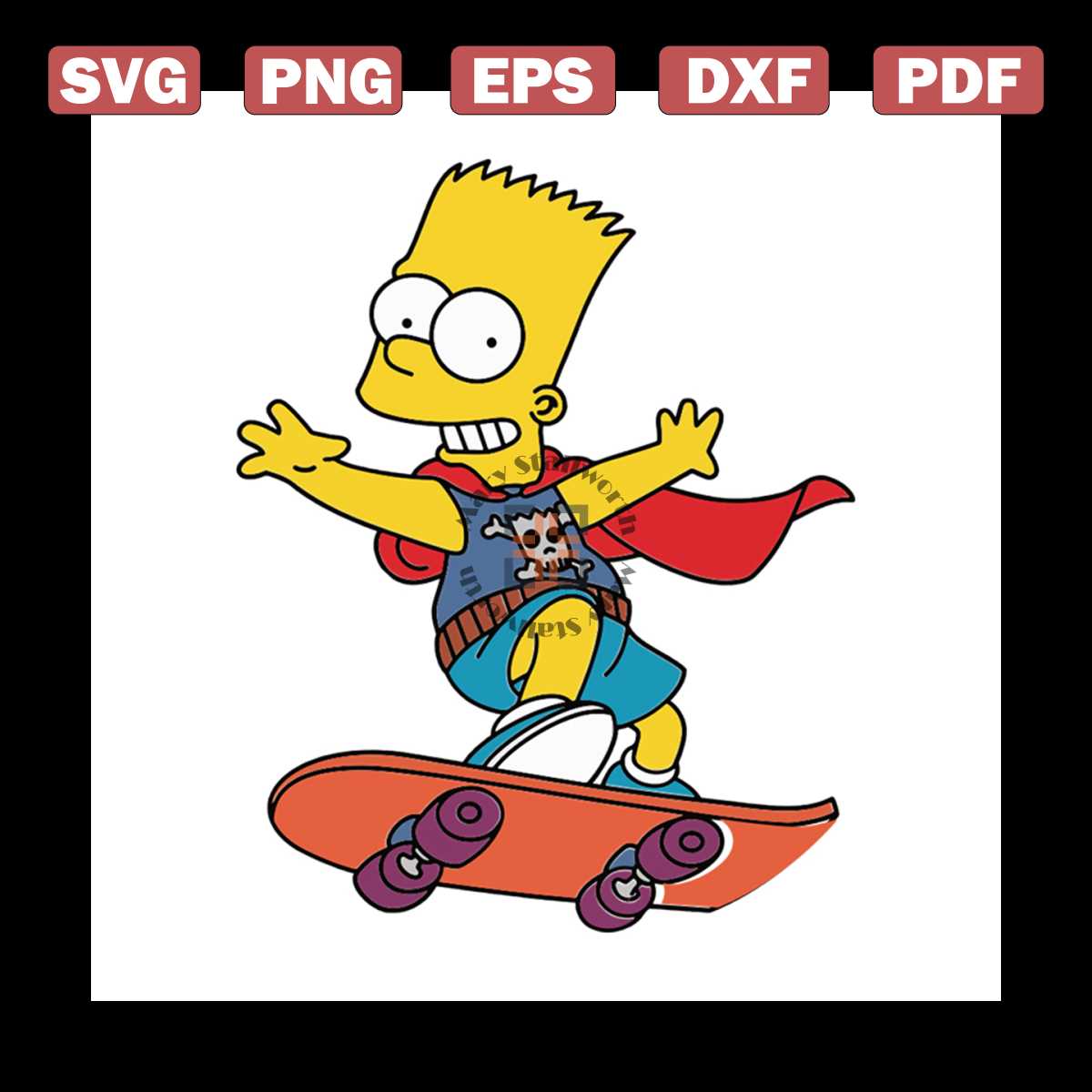 Bart Simpson Skating Svg, Cartoon Svg, The Simpsons Svg, Ska - Inspire ...