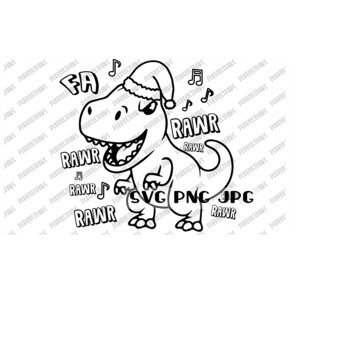T-Rex Christmas Coloring SVG, Funny, Cartoon, Rawr, coloring | Inspire ...