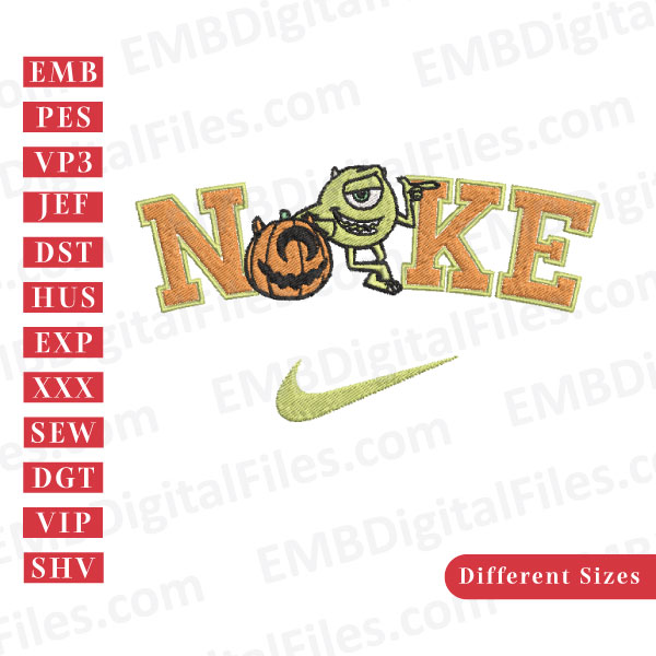 Nike Disney Monster spooky Halloween embroidery design | Inspire Uplift