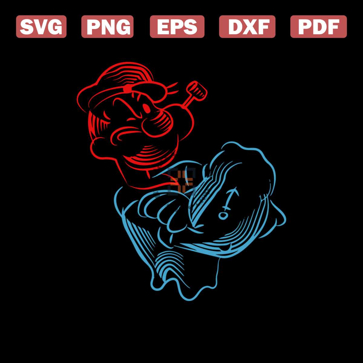 Popeye outline svg, Cartoon Svg, Popeye Svg, Colorful Popeye | Inspire ...