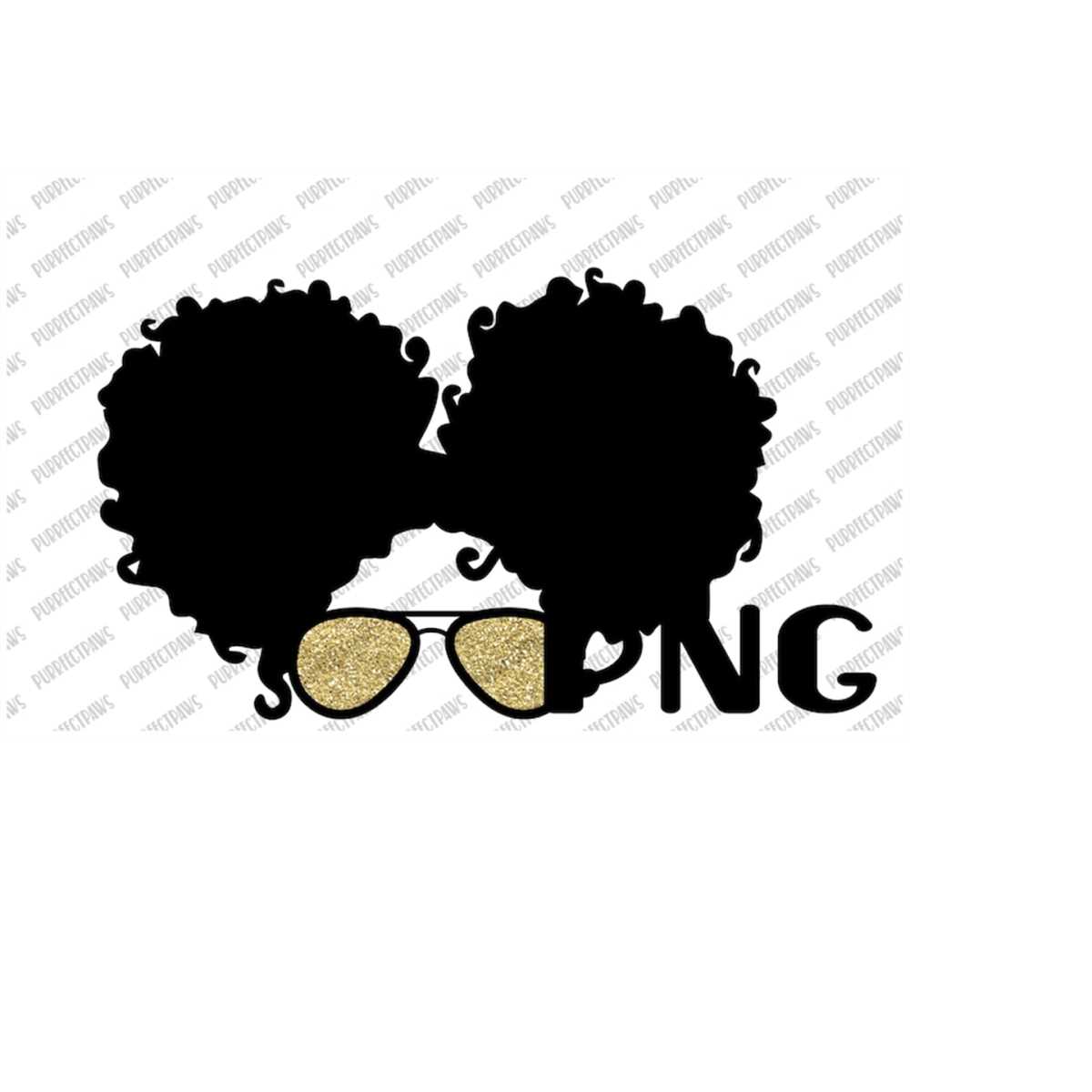 Afro Puffs PNG for Sublimation, afro lady, glitter, sunglass - Inspire ...