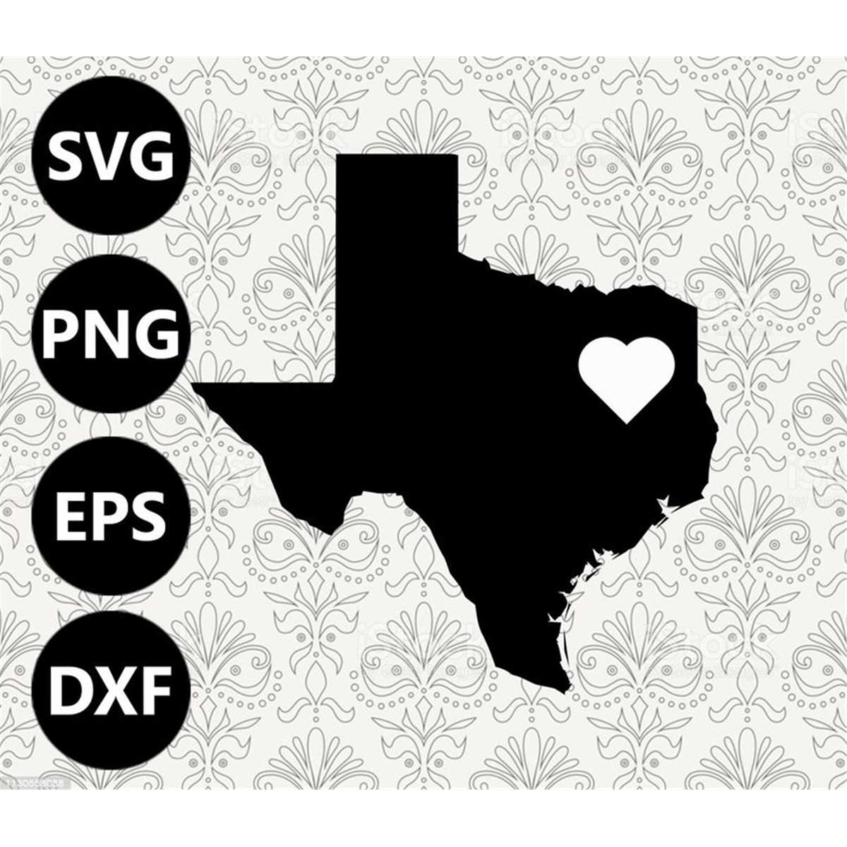 Texas Map Silhouette Clipart vector svg file for cutting wit | Inspire ...