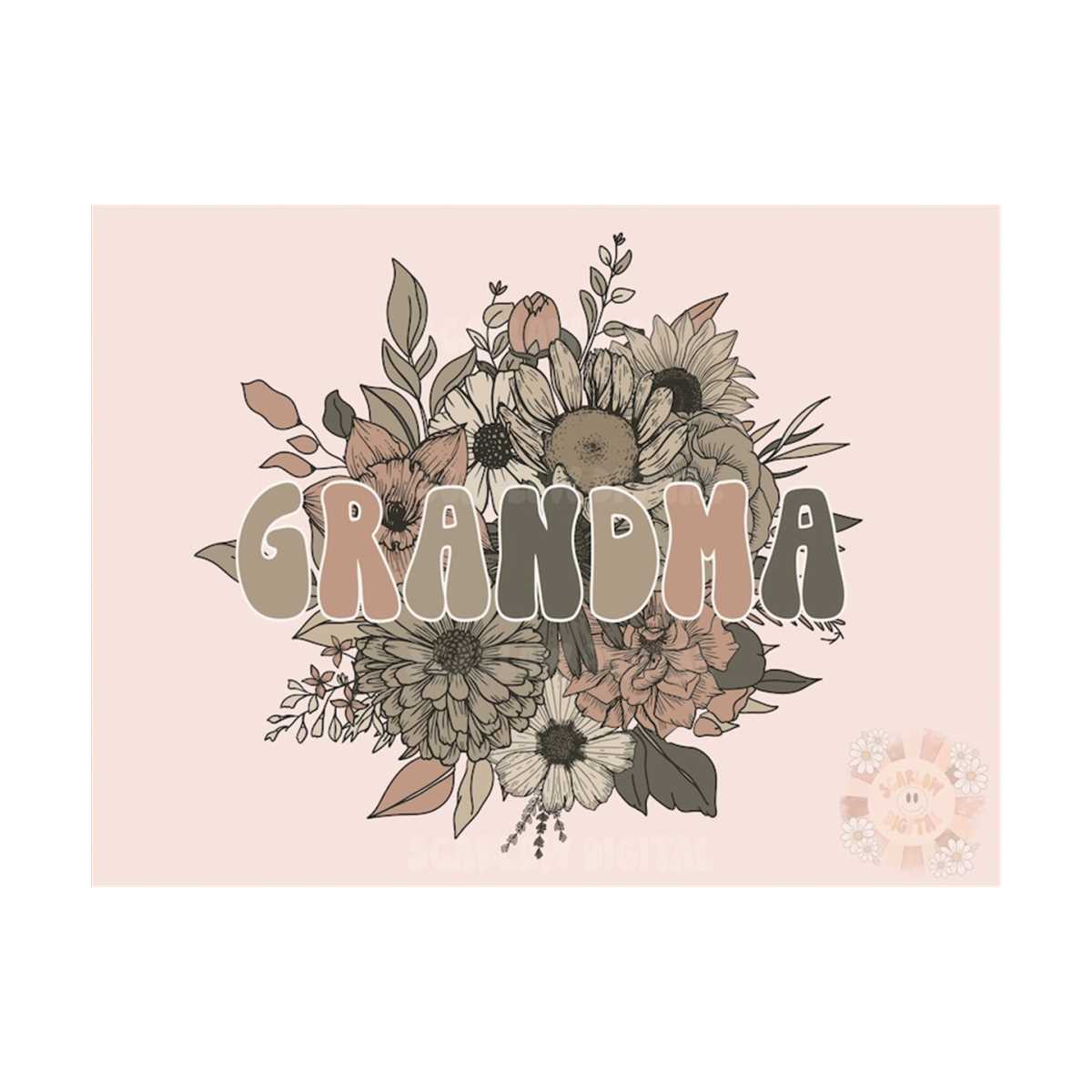 Floral Grandma PNG-Sublimation Design Download- grandma subl - Inspire ...