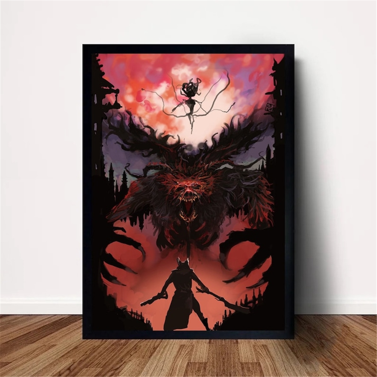Bloodborne The Hunter Minimalist Game Poster Canvas Wall Art | Inspire ...