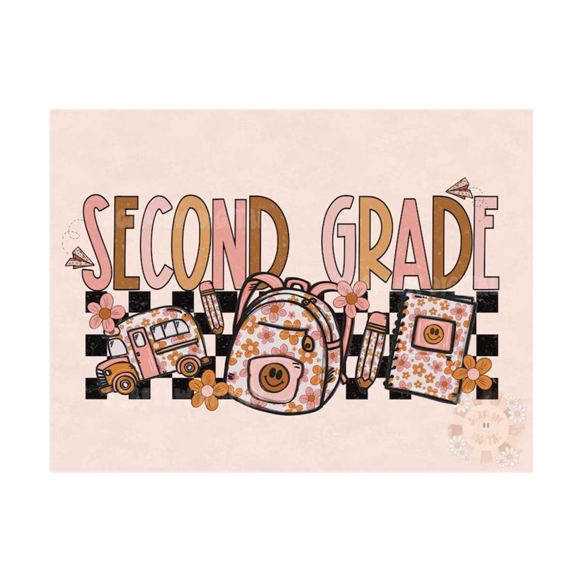 Second Grade PNG-Girly Back to School Sublimation Digital De - Inspire ...