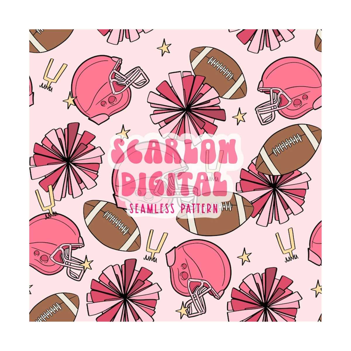 Football Doodles Seamless Pattern-Football Sunday Sublimatio - Inspire ...