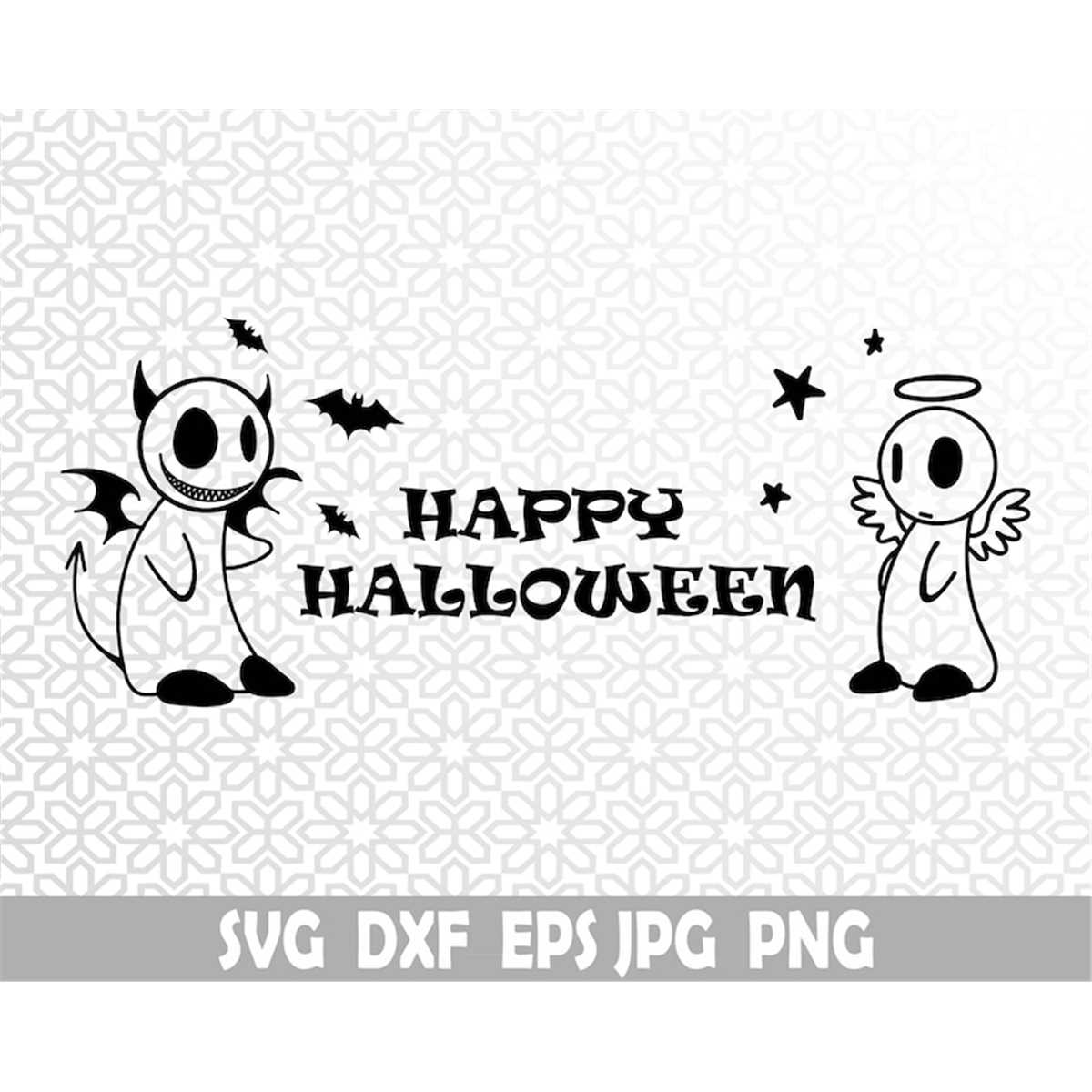 Halloween angel and devil Svg, Dxf, Jpg ,Png, Eps, Cricut, C | Inspire ...