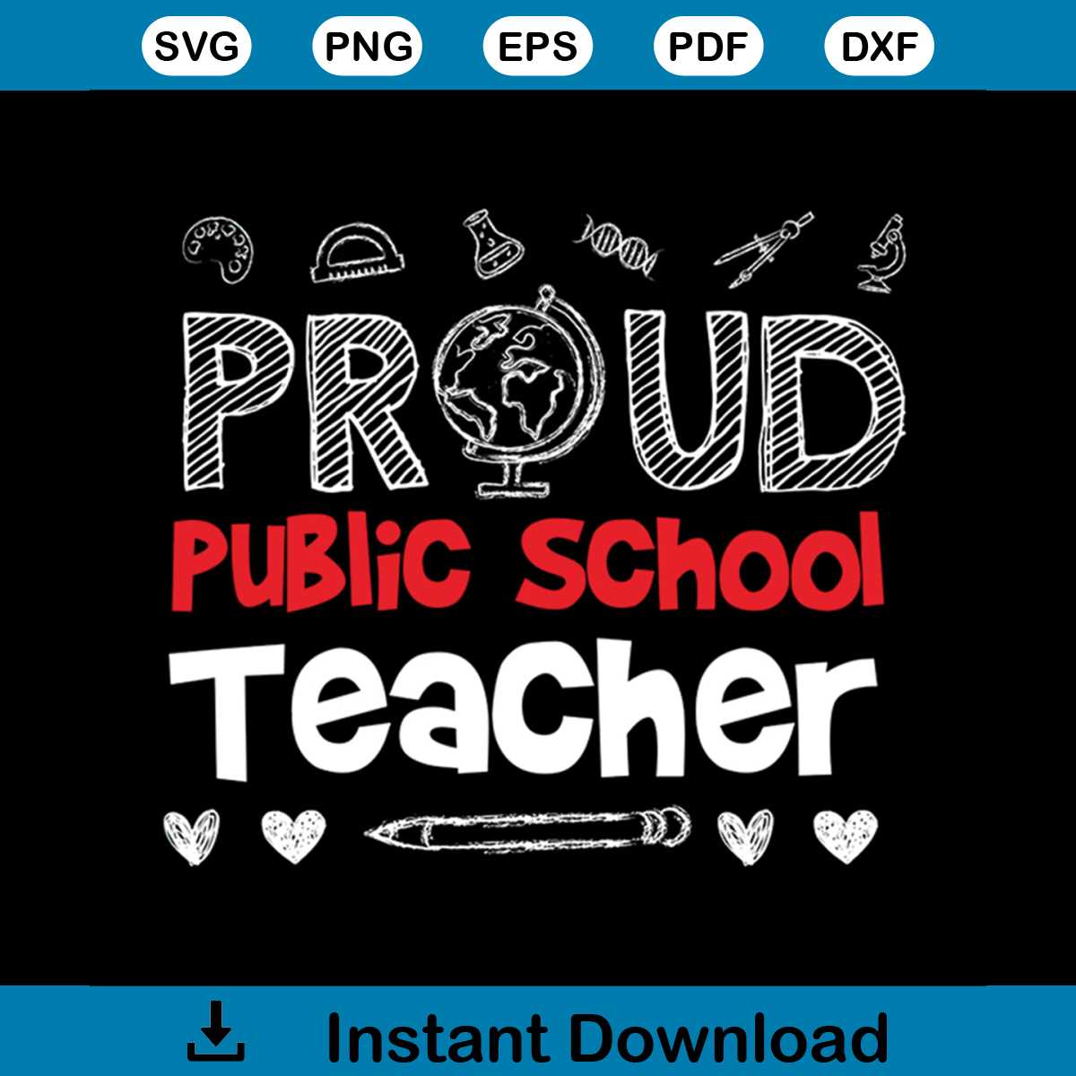Proud Public School Teacher, Teachers Day Decoration Svg - Inspire Uplift