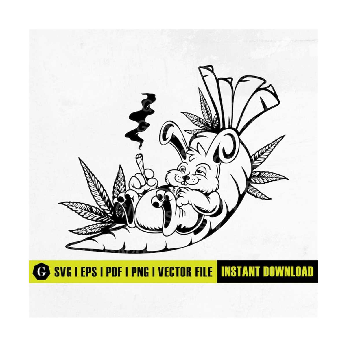 Bunny Smoking Cannabis SVG | Stoner Rabbit SVG | Smoke Marij | Inspire ...