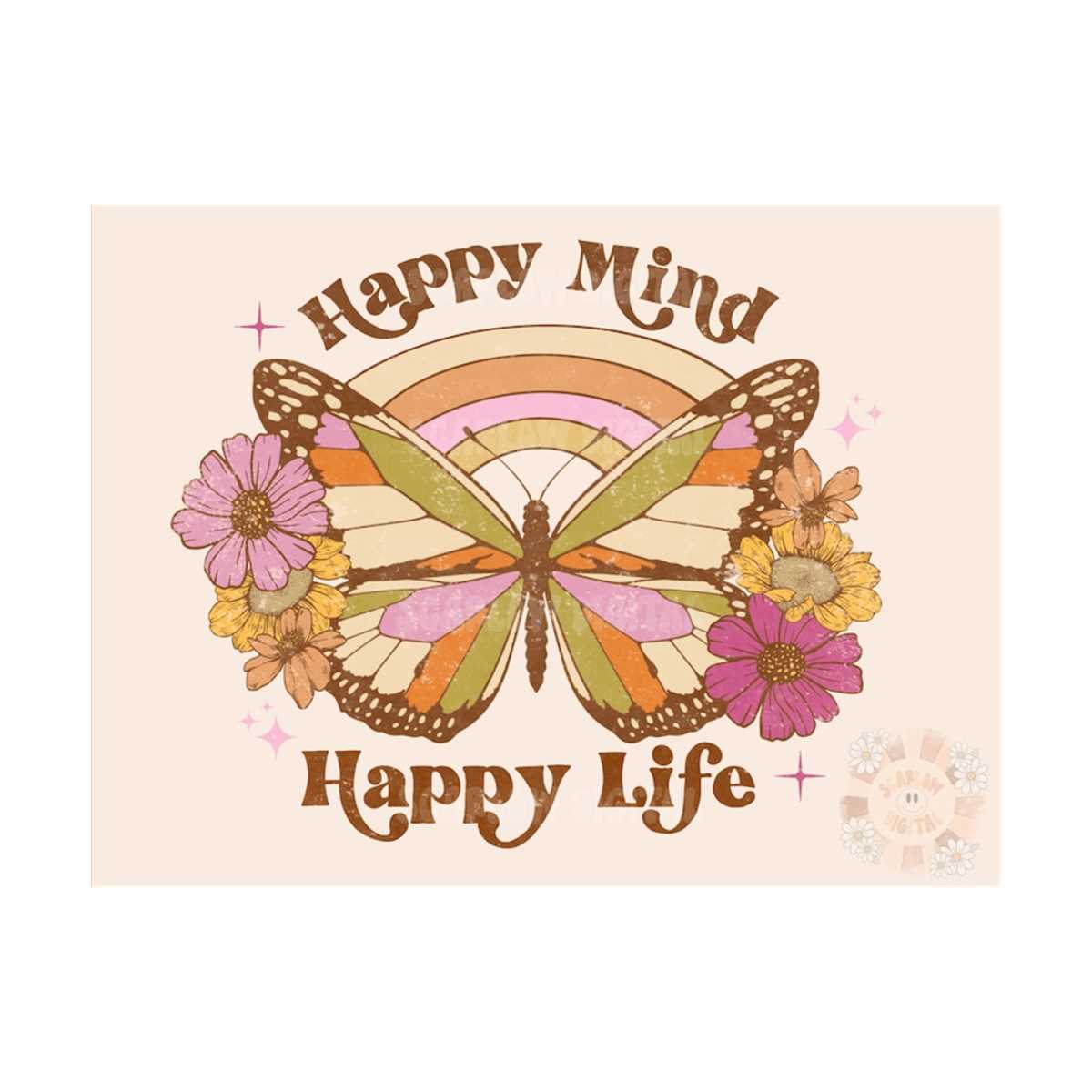 Happy Mind Happy Life PNG-Positive Sublimation Digital Desig | Inspire ...
