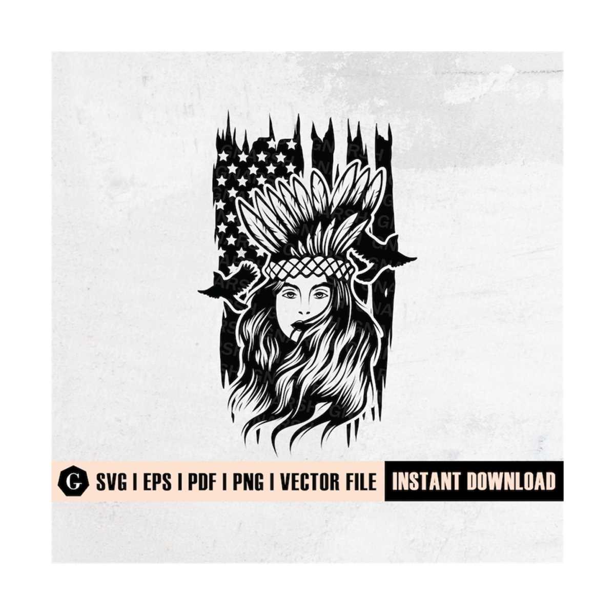 American Native Woman SVG File | Indian Woman | Native Ameri | Inspire ...