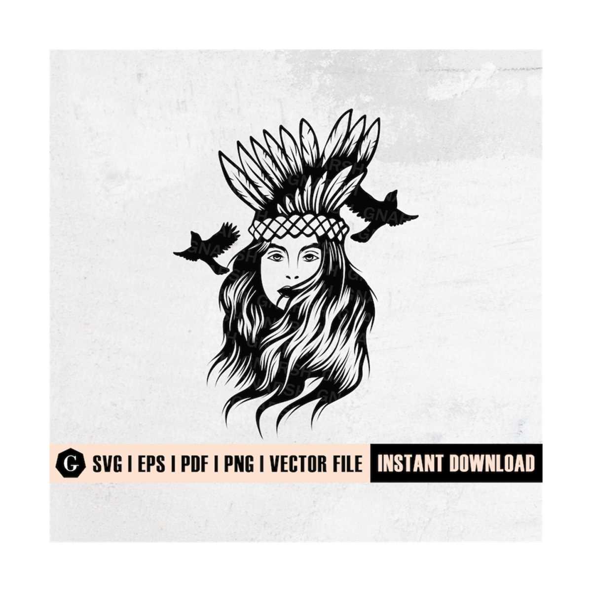 American Native Woman SVG File | Indian Woman | Native Ameri | Inspire ...