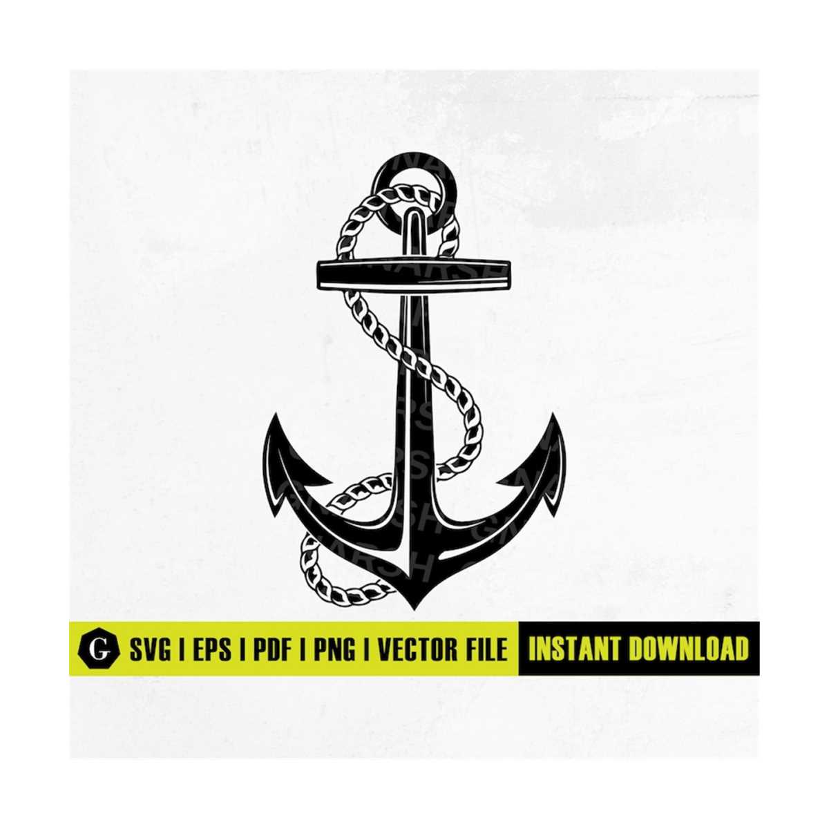 Rope Anchor Svg | Anchor Svg | Split Anchor Rope Svg | Boat - Inspire ...