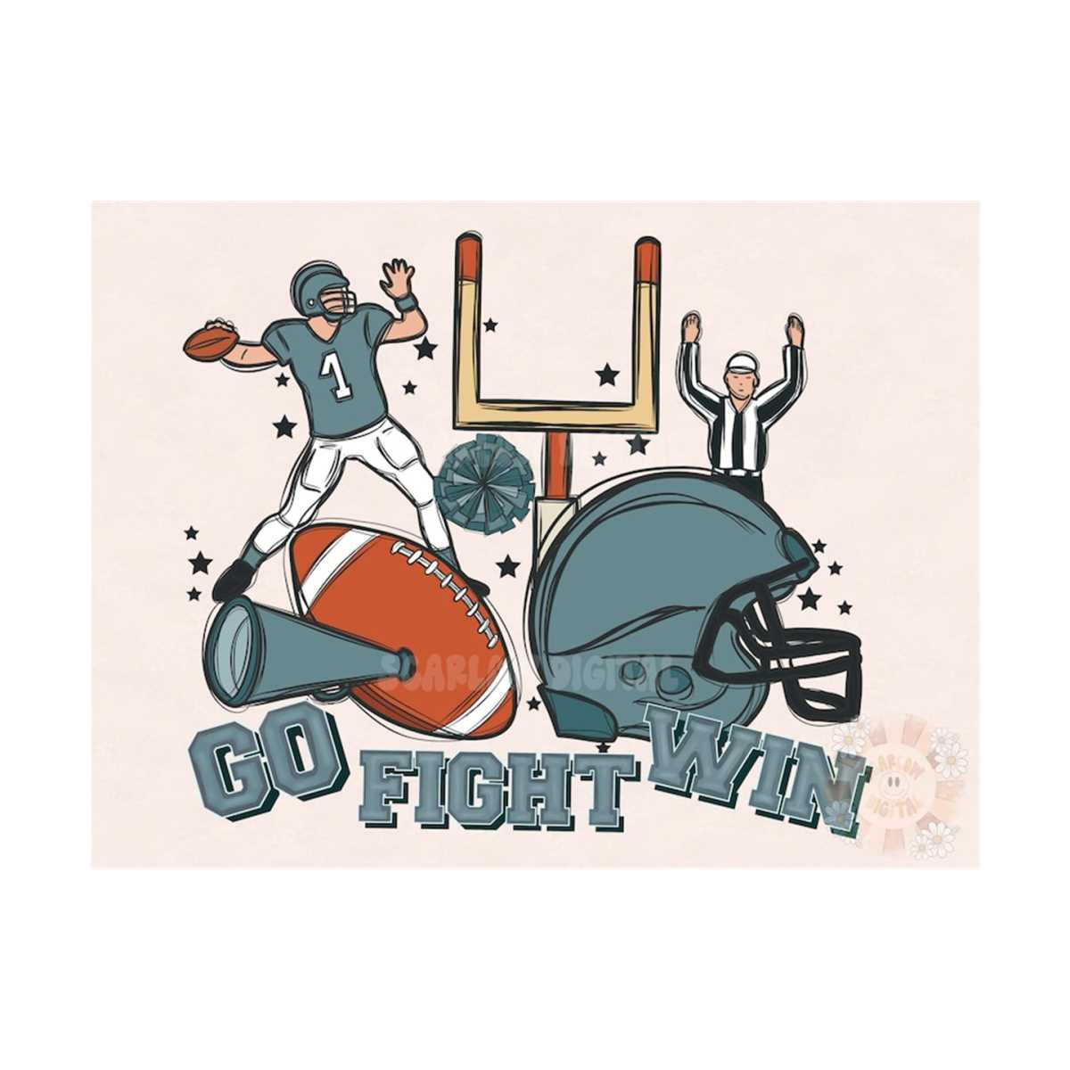 Go Fight Win PNG-Football Sublimation Digital Design Downloa - Inspire ...