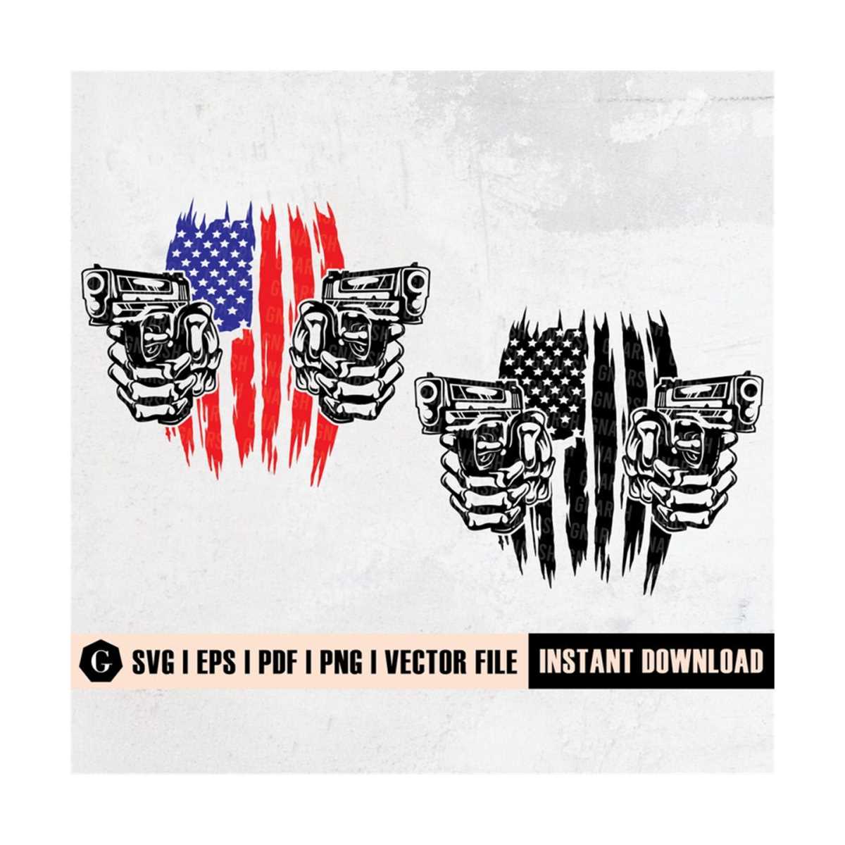 USA Hand with Gun Svg File | Guns Svg | Handgun Svg | Pistol | Inspire ...