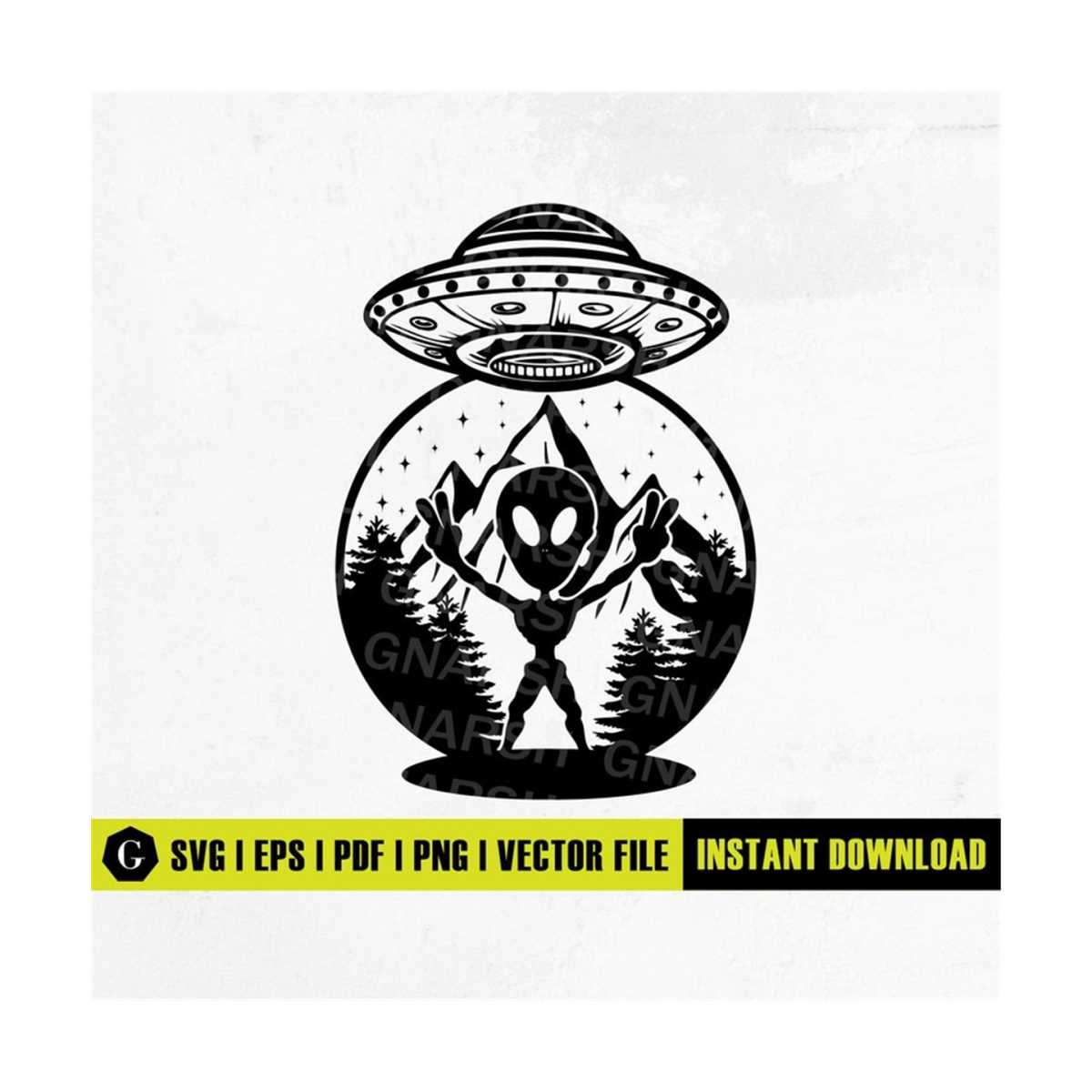 Alien Probe Clipart | Alien Svg | UFO Svg | UFO Shirt | Moun - Inspire ...