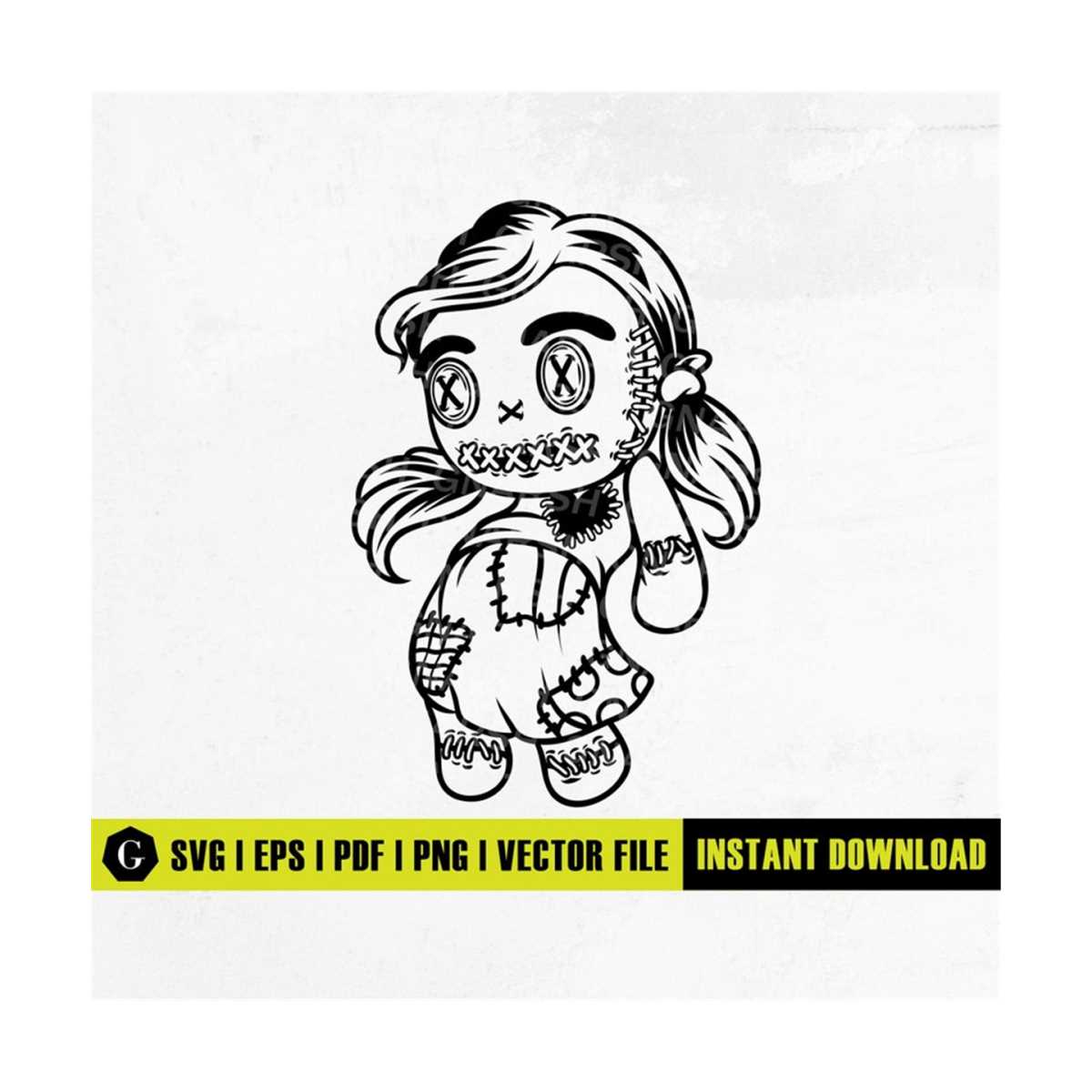 Voodoo Doll Svg | Spooky Girl Doll SVG | Witchy SVG | Sorcer | Inspire ...