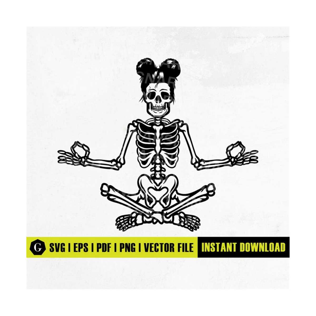 Meditation Skeleton SVG | Yoga SVG | Namaste SVG | Meditate | Inspire ...