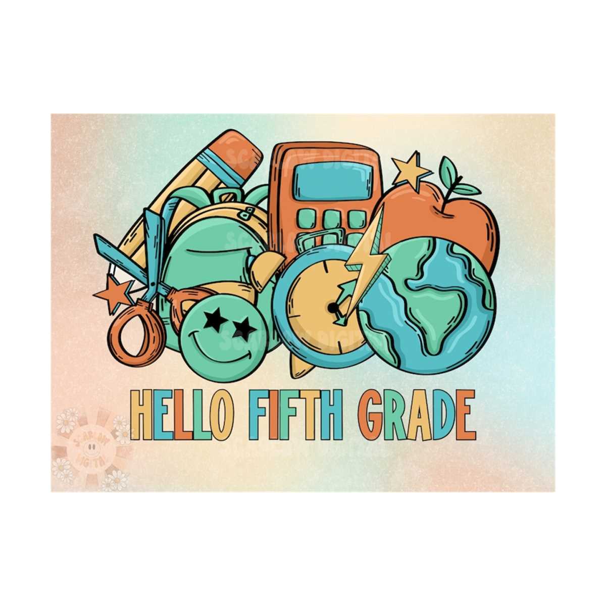 Hello Fifth Grade PNG-Back to School Sublimation Digital Des - Inspire ...