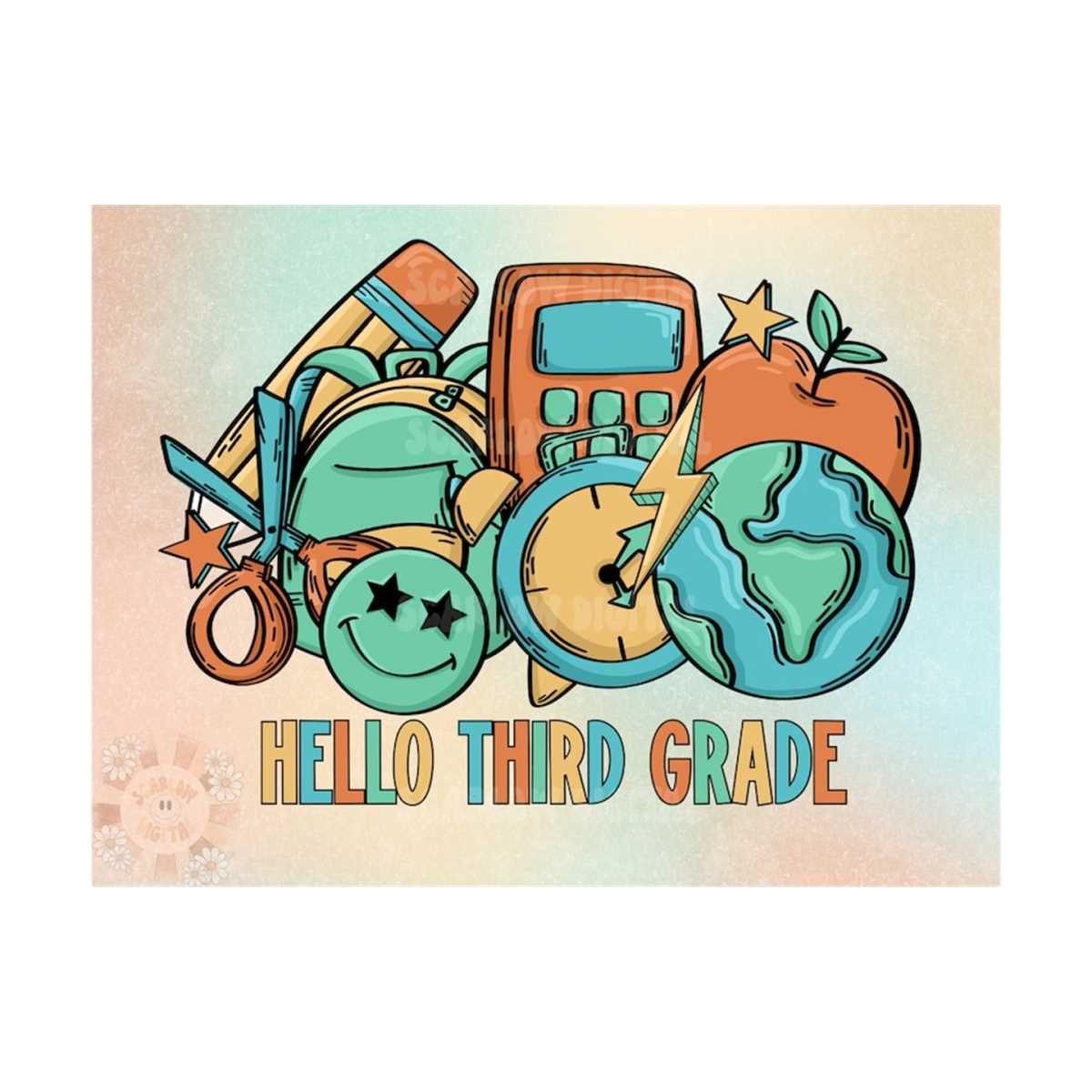 Hello Third Grade PNG-Back to School Sublimation Digital Des | Inspire ...