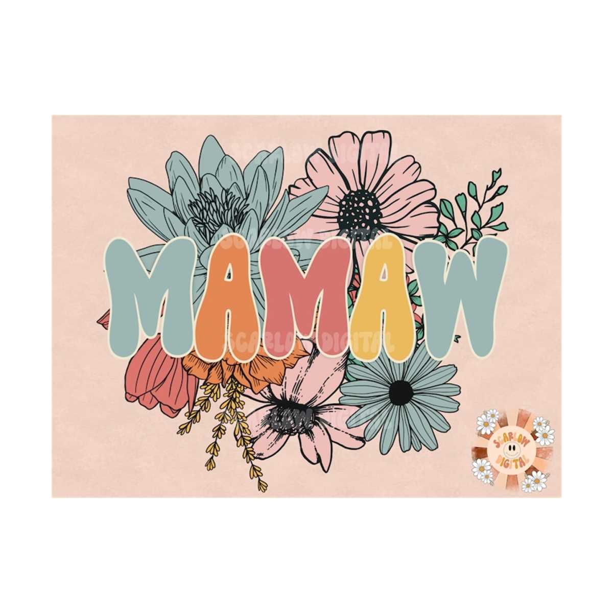 Floral Mamaw PNG-Sublimation Design Download-Mamaw sublimati - Inspire Uplift
