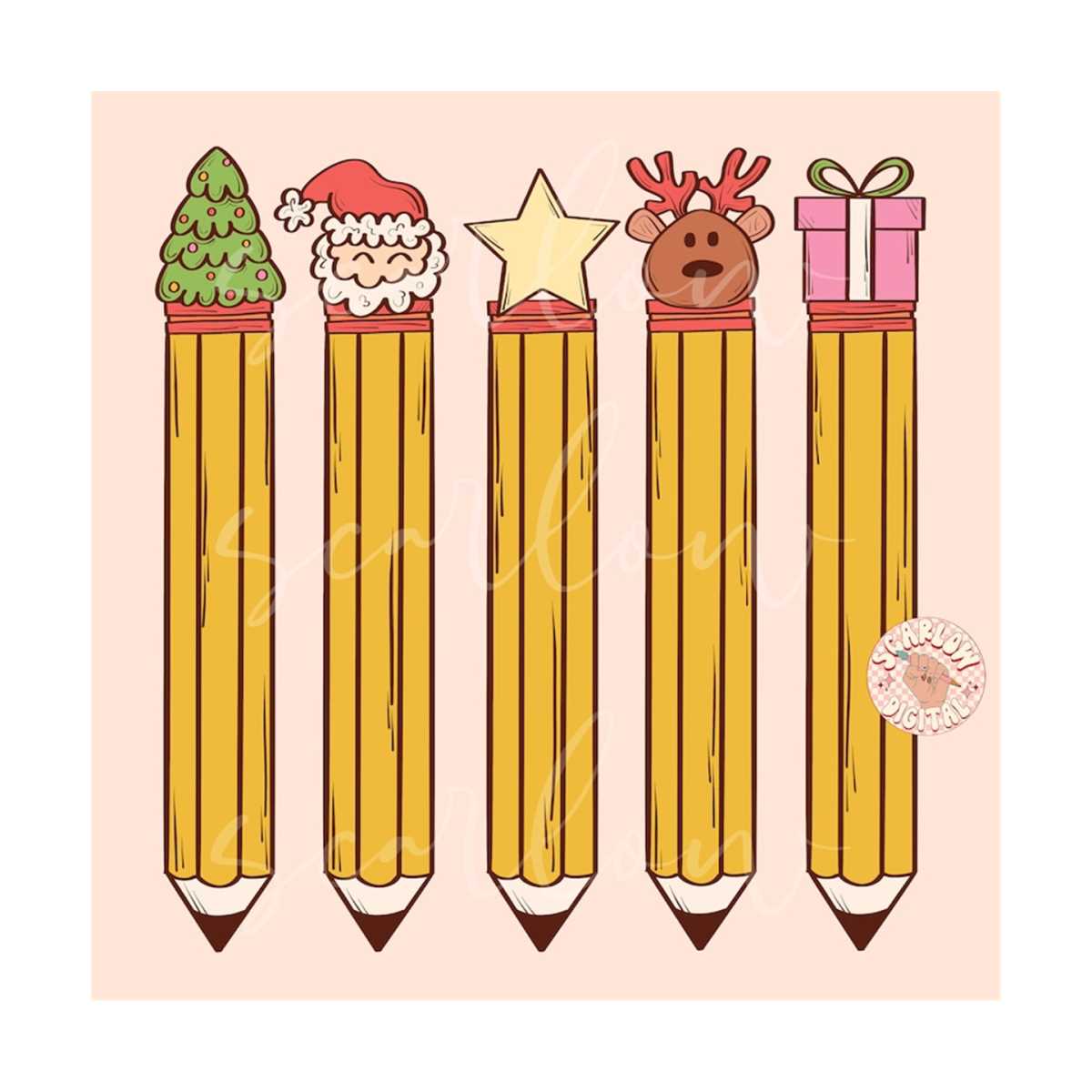 Christmas Pencils PNG-Teacher Sublimation Digital Design Dow - Inspire ...