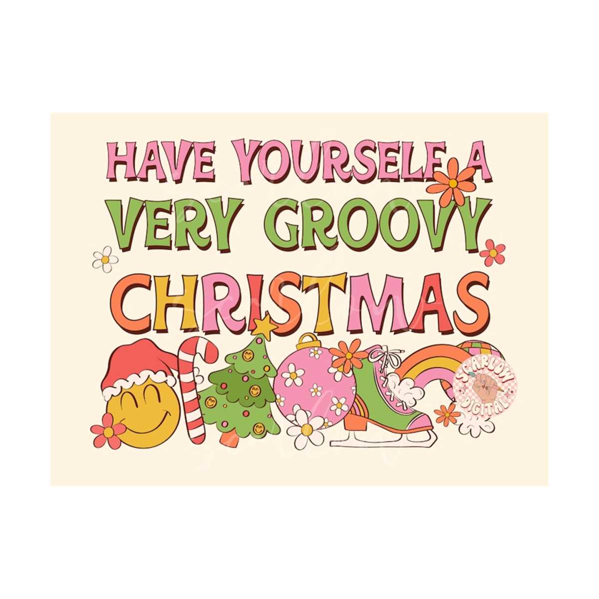 Have Yourself a Very Groovy Christmas PNG Sublimation Digita - Inspire ...