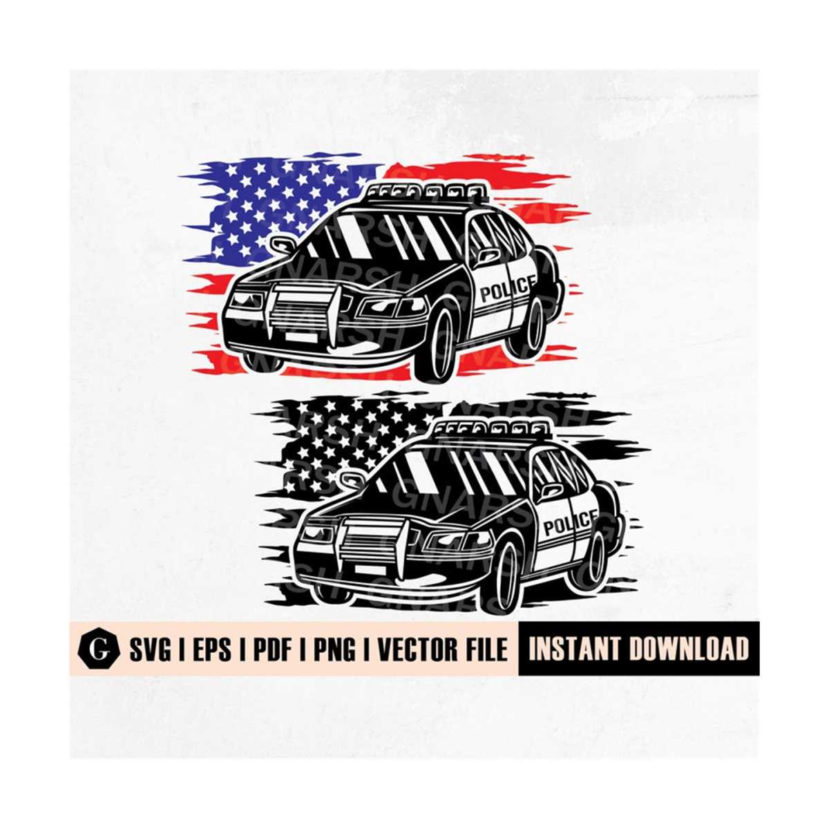 US Police Car Svg | Police Car Clipart | Police Patrol Svg | - Inspire ...