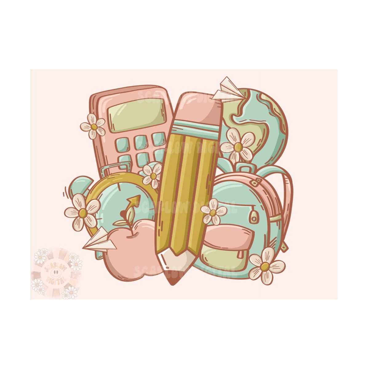 Boho School Doodles PNG-Back to School Sublimation Digital D | Inspire ...