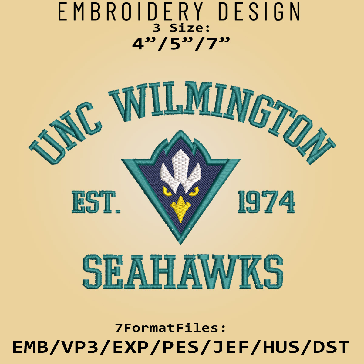 UNC Wilmington Seahawks embroidery design, NCAA Logo Embroid | Inspire ...