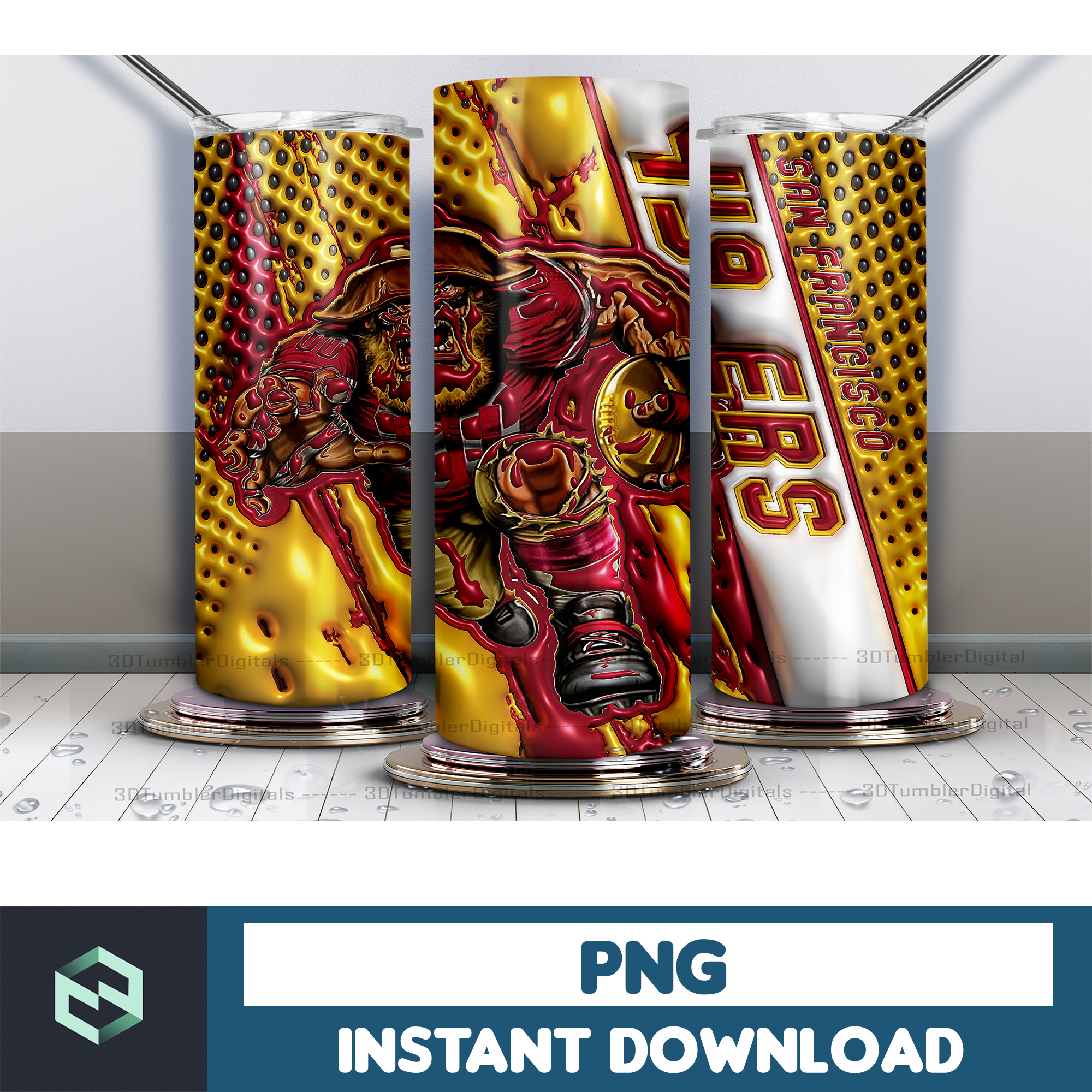 Football Tumbler Wrap Design, 3D Inflated Football Tumbler w | Inspire ...