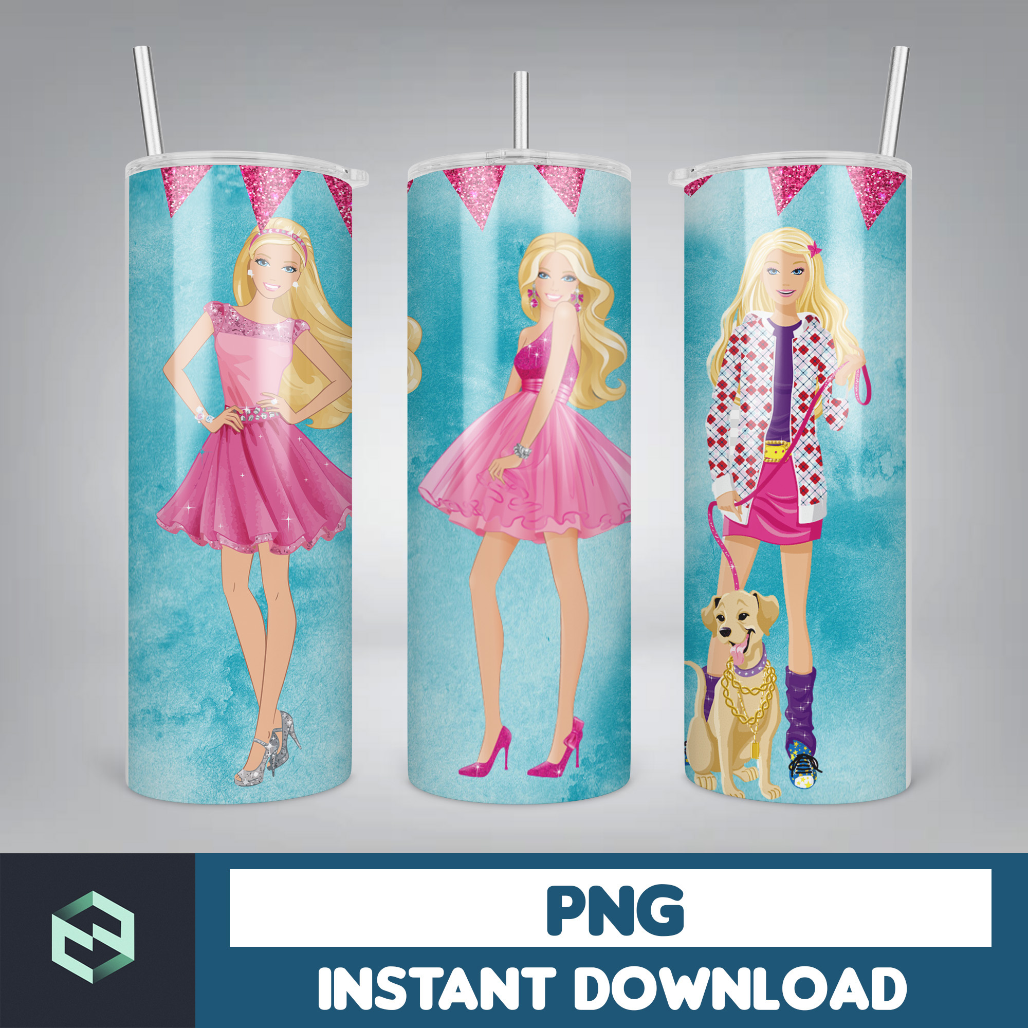 Barbie Tumbler Wrap, 20 oz Skinny Tumbler Wrap Sublimation D | Inspire ...