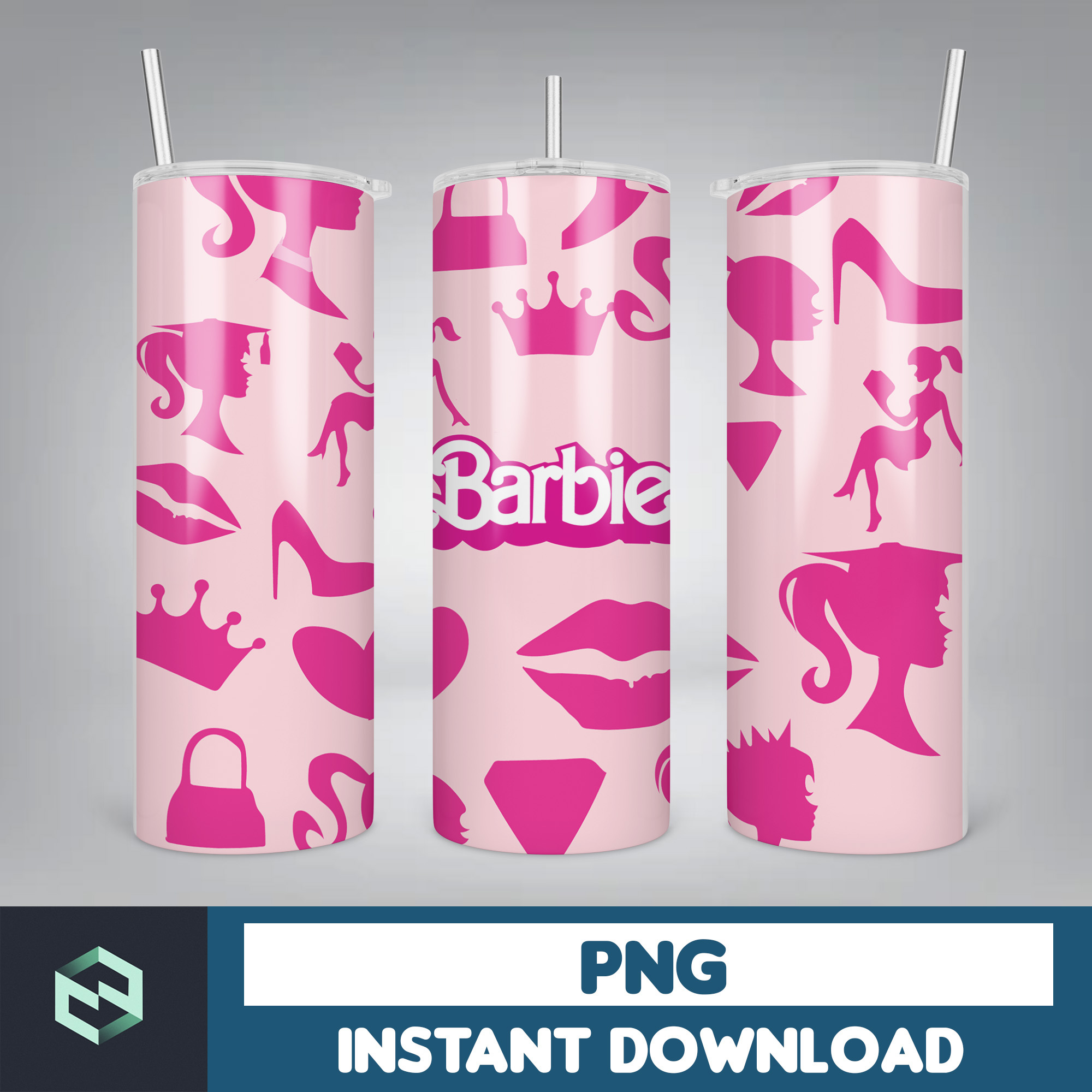 Barbie Tumbler Wrap, 20 oz Skinny Tumbler Wrap Sublimation D | Inspire ...