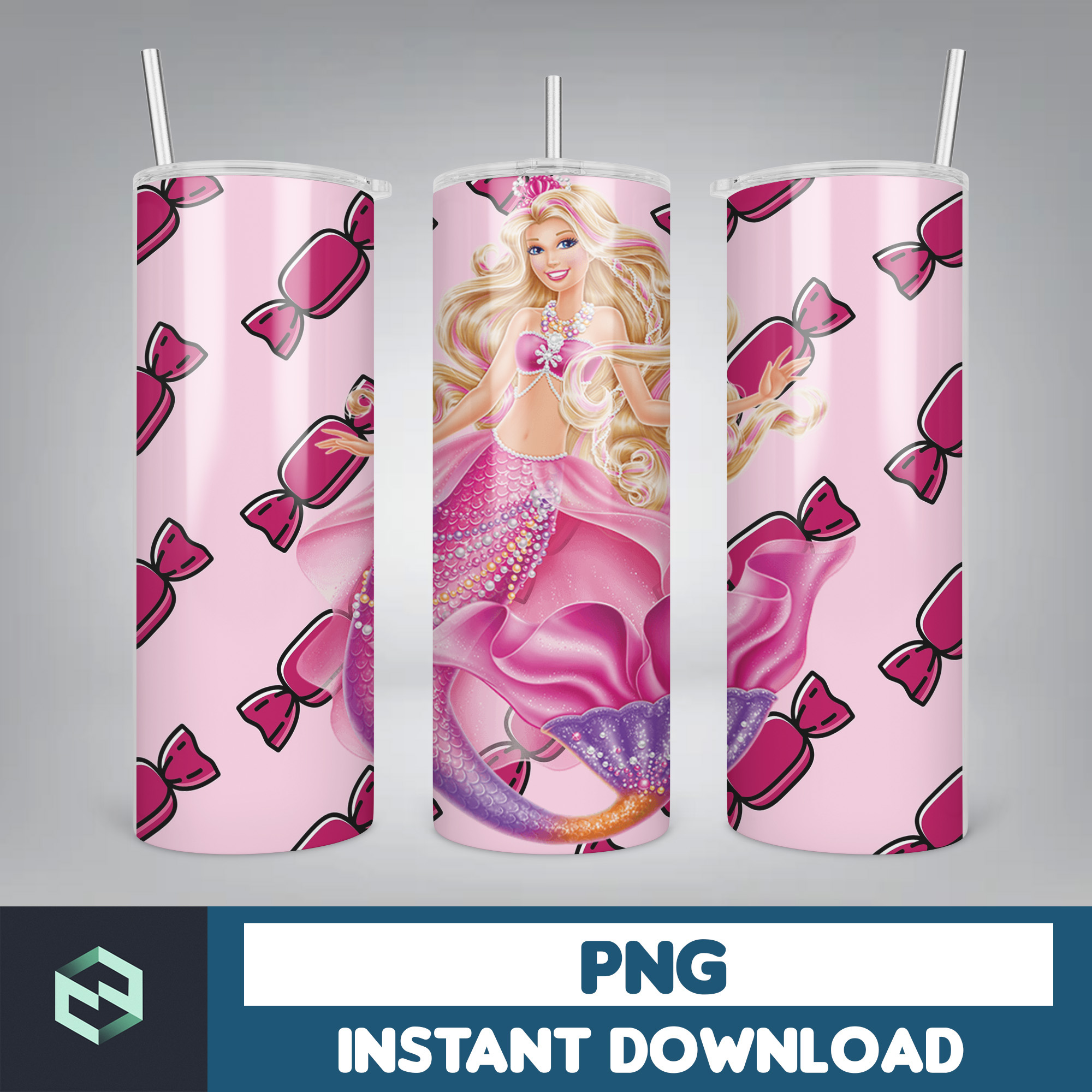Barbie Tumbler Wrap, 20 oz Skinny Tumbler Wrap Sublimation D | Inspire ...