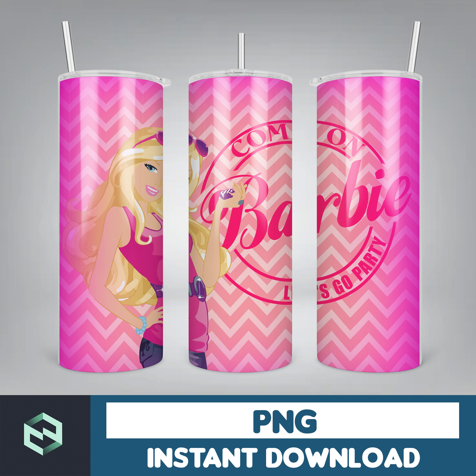 Barbie Tumbler Wrap, 20 oz Skinny Tumbler Wrap Sublimation D | Inspire ...