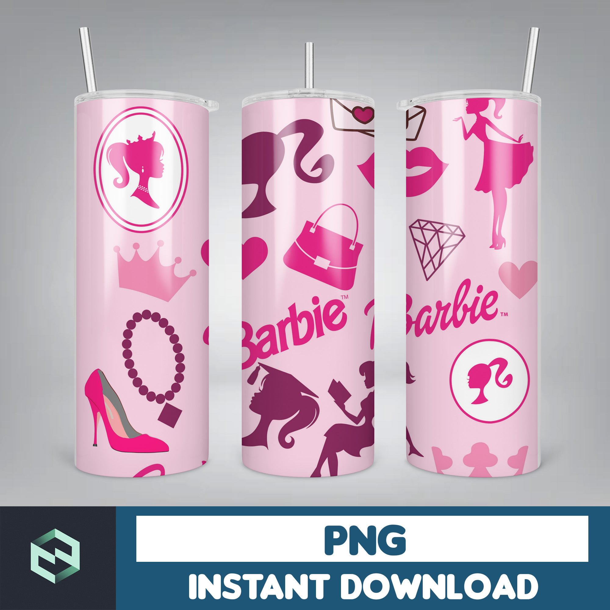 Barbie Tumbler Wrap, 20 oz Skinny Tumbler Wrap Sublimation D | Inspire ...