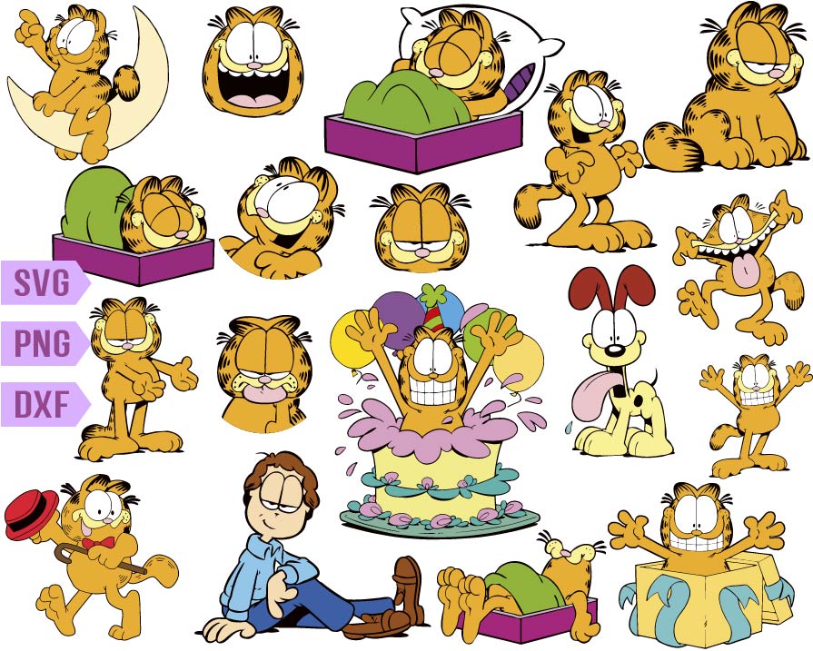 Garfield Cars svg, Garfield Logo svg, Garfield and Odie svg, - Inspire ...