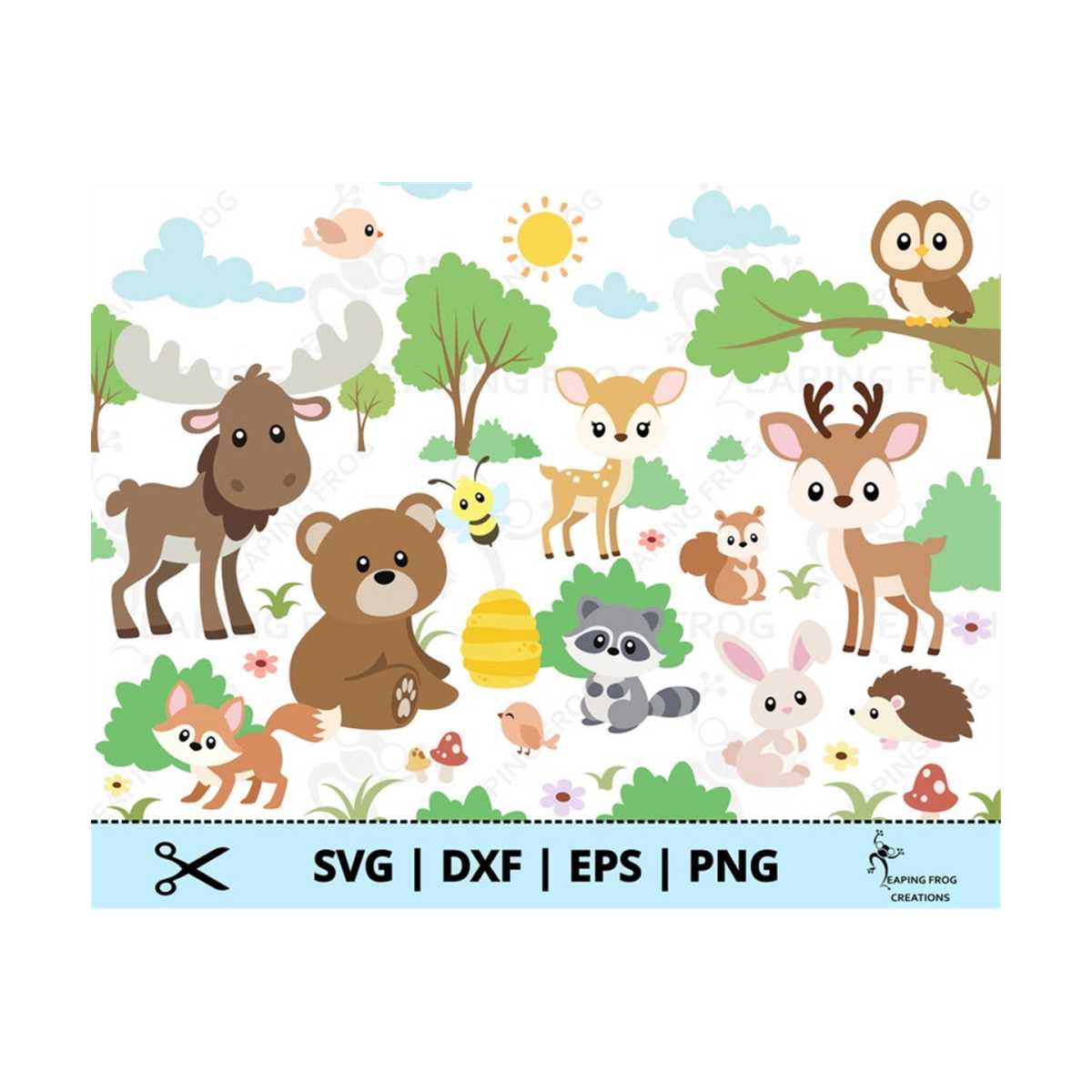 Woodland Animals SVG. PNG. Cut, layered Files. Cricut, Silho - Inspire ...
